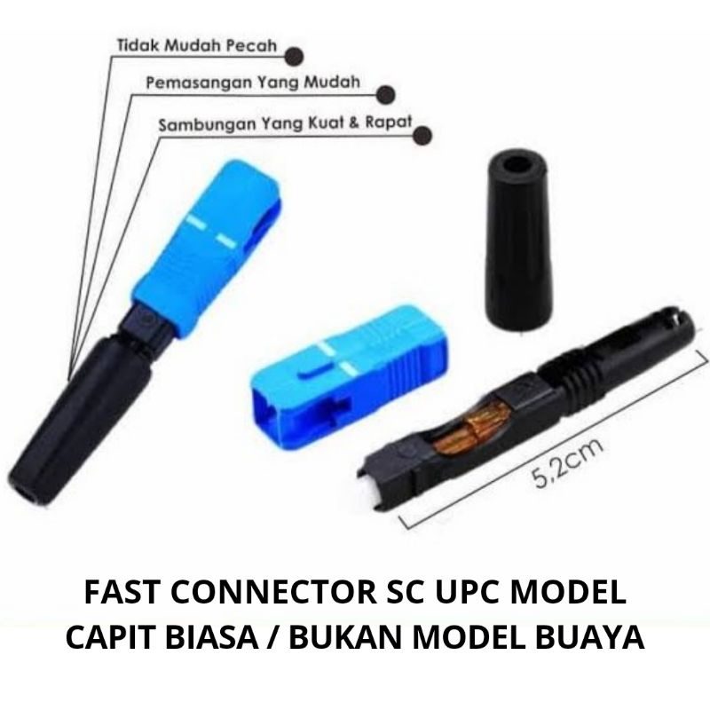 Jual FAST CONNECTOR SC UPC KONEKTOR FIBER OPTIC FO FTTH MODEL BIASA ...