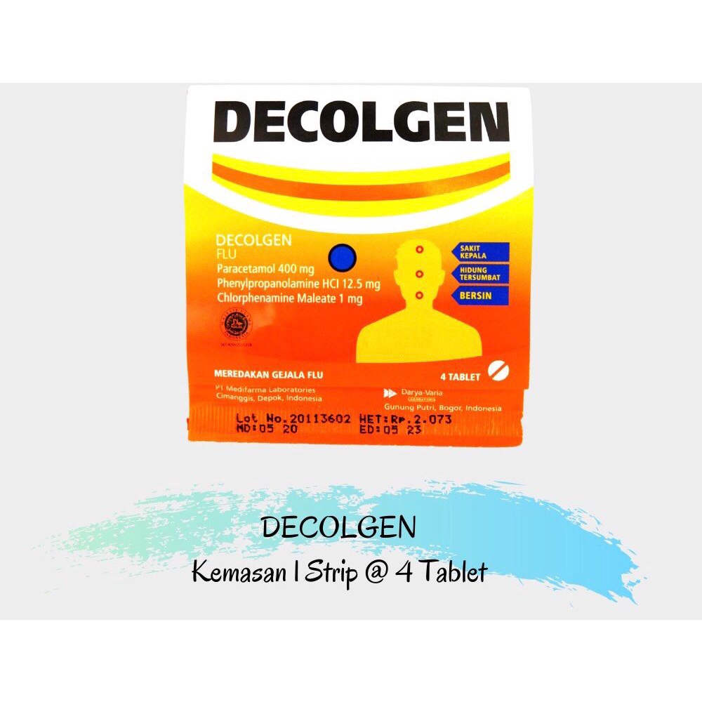 Jual SBM ~ DECOLGEN OBAT FLU AMPUH 1 STRIP ISI 4 TABLET | Shopee Indonesia