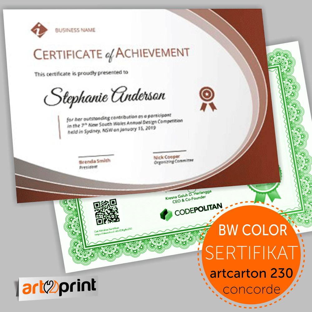 Jual Sertifikat Piagam A4 Cetak 1 Warna | Shopee Indonesia