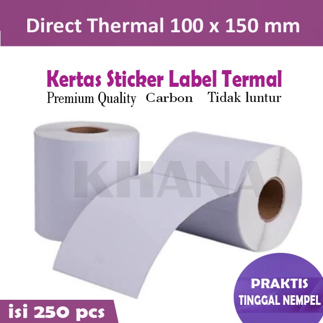 Jual Kertas Label Thermal 100x150 ukuran A6 isi 250pcs / Label Stiker ...