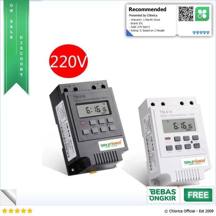 Jual SINOTIMER Power Timer Programmable Time Switch Relay 220V 30A ...