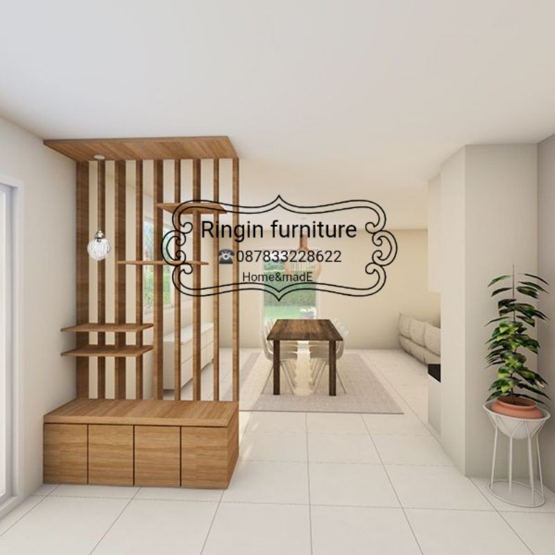 Jual partisi ruangan Minimalis Kayu Jati Aesthetic scandanavian modern ...
