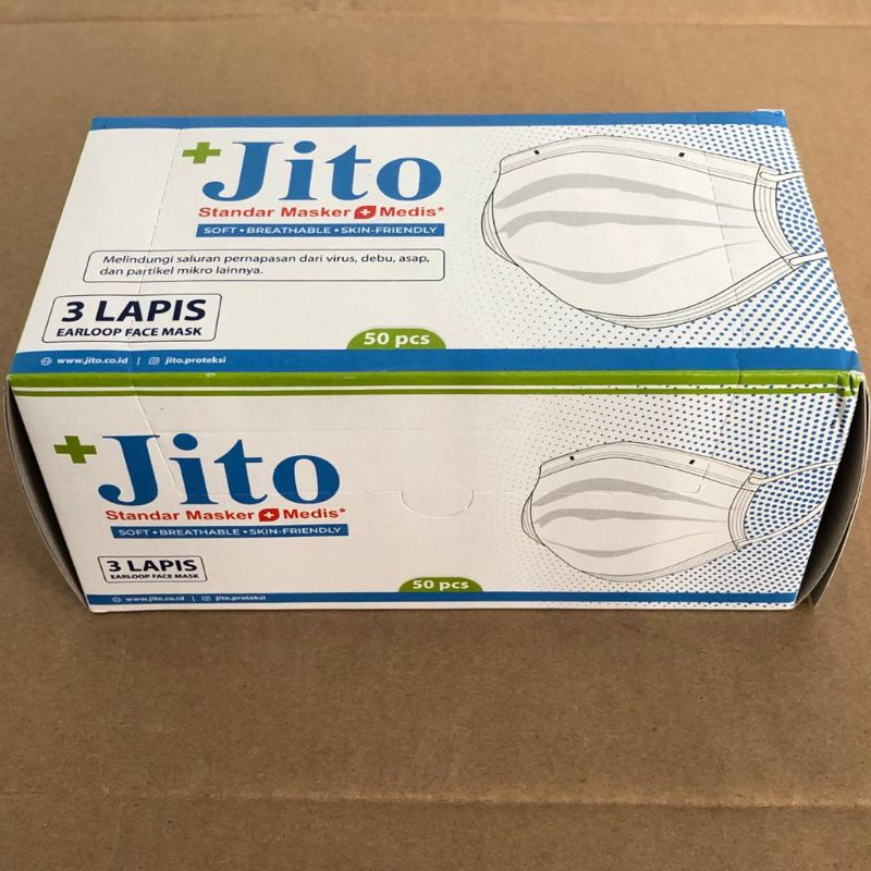 Jual Masker Jito Putih Earloop 50 pcs | Shopee Indonesia