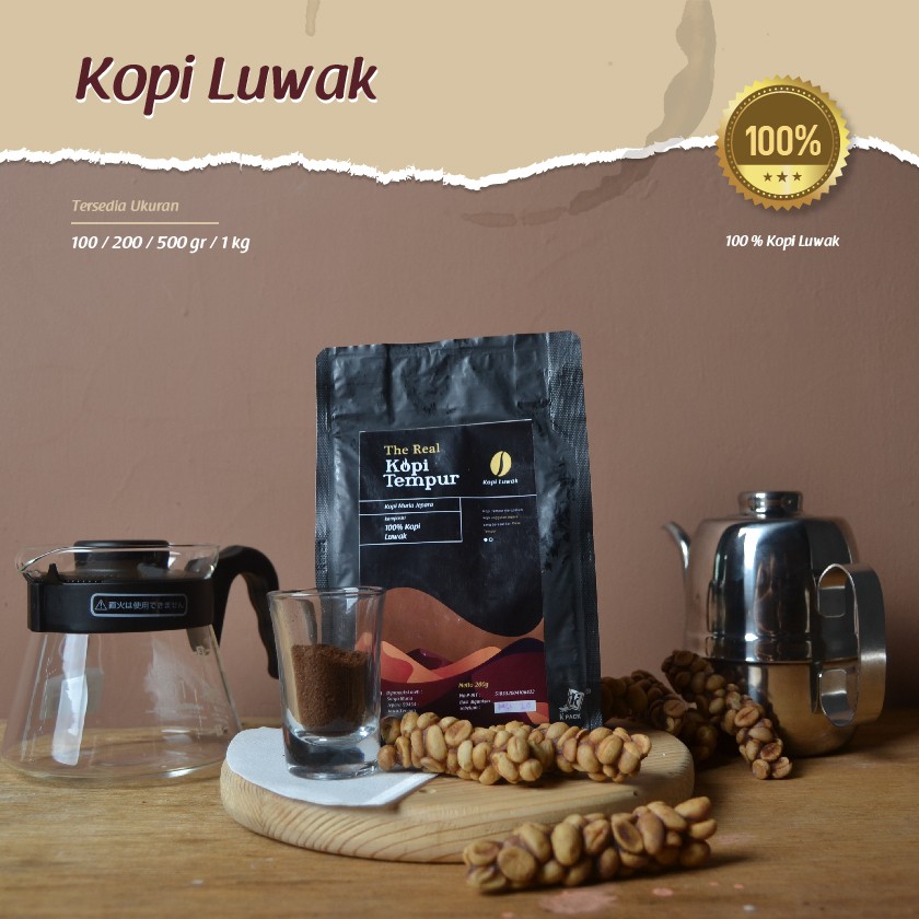 Jual KOPI LUWAK 100 GRAM BUBUK (ASLI 100% TANPA CAMPURAN) | Shopee Indonesia