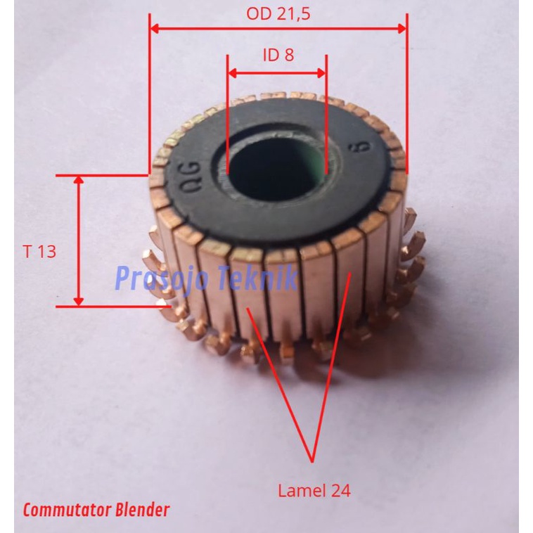 Jual Komutator Commutator Kolektor Lamel 24 as 8 untuk Rotor Mesin ...