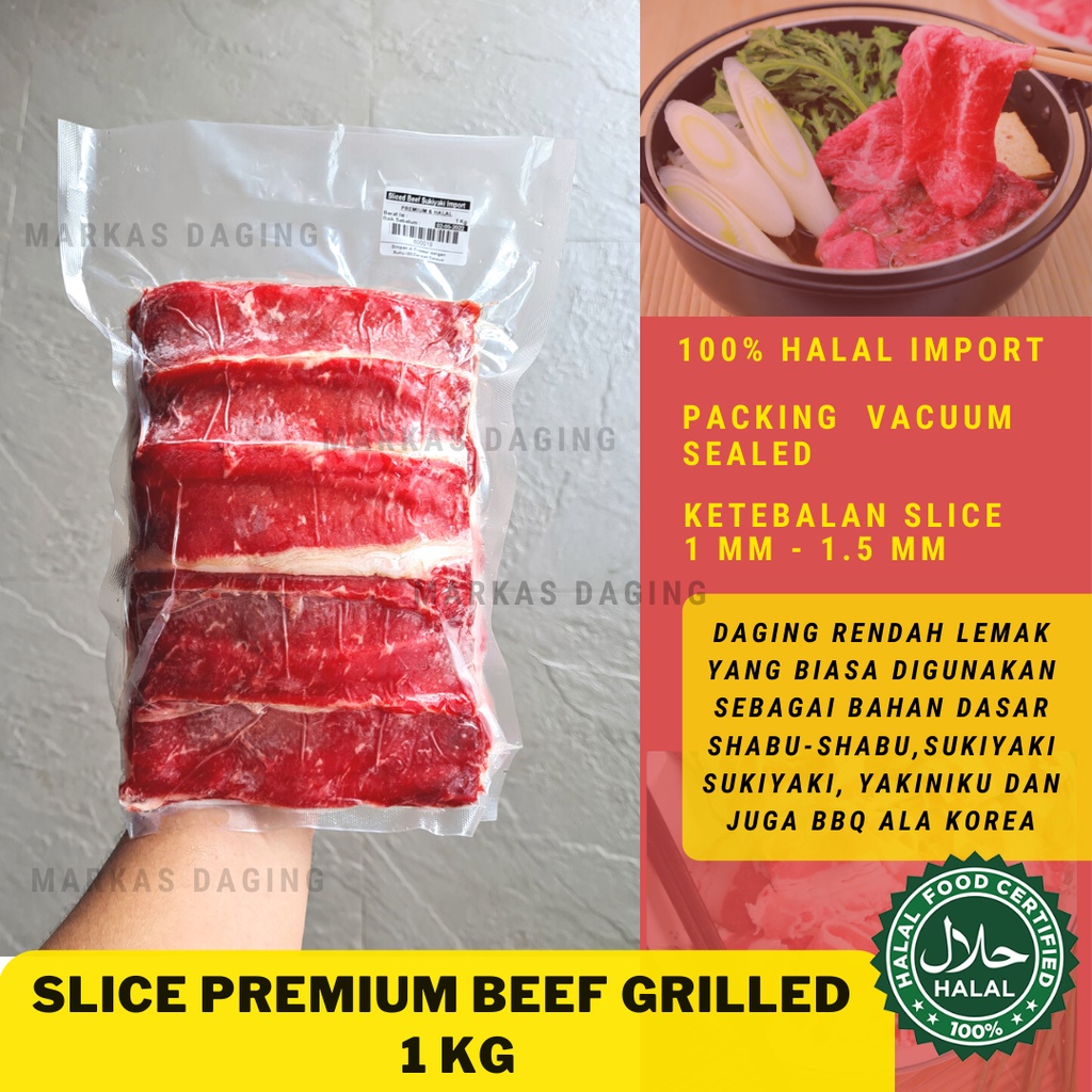 Jual Beef Slice Sukiyaki Tanpa Lemak 1 Kg Daging Sapi Iris Grill
