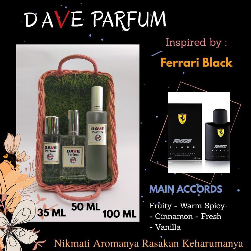 Jual DAVE PARFUM FERRARI BLACK PREMIUM PARFUME [INSPIRED] | Shopee ...