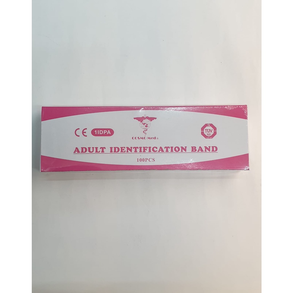 Jual COSMO Med Adult Identification Band Pink ORIGINAL (1 Box/100 Pcs ...