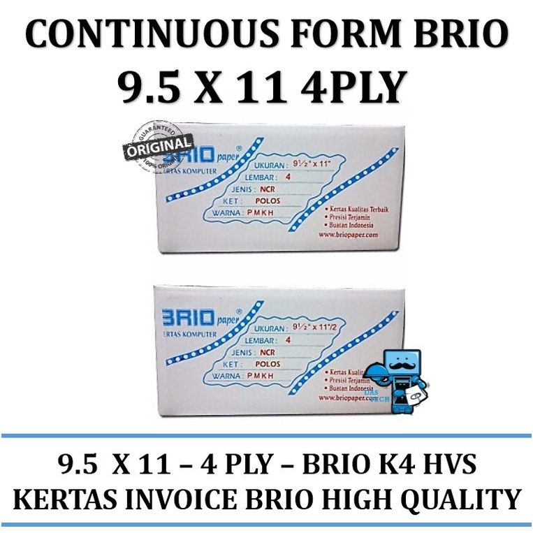Jual Continuous Form BRIO 9.5X11 4PLY PMKH (Kertas Komputer) | Shopee Indonesia