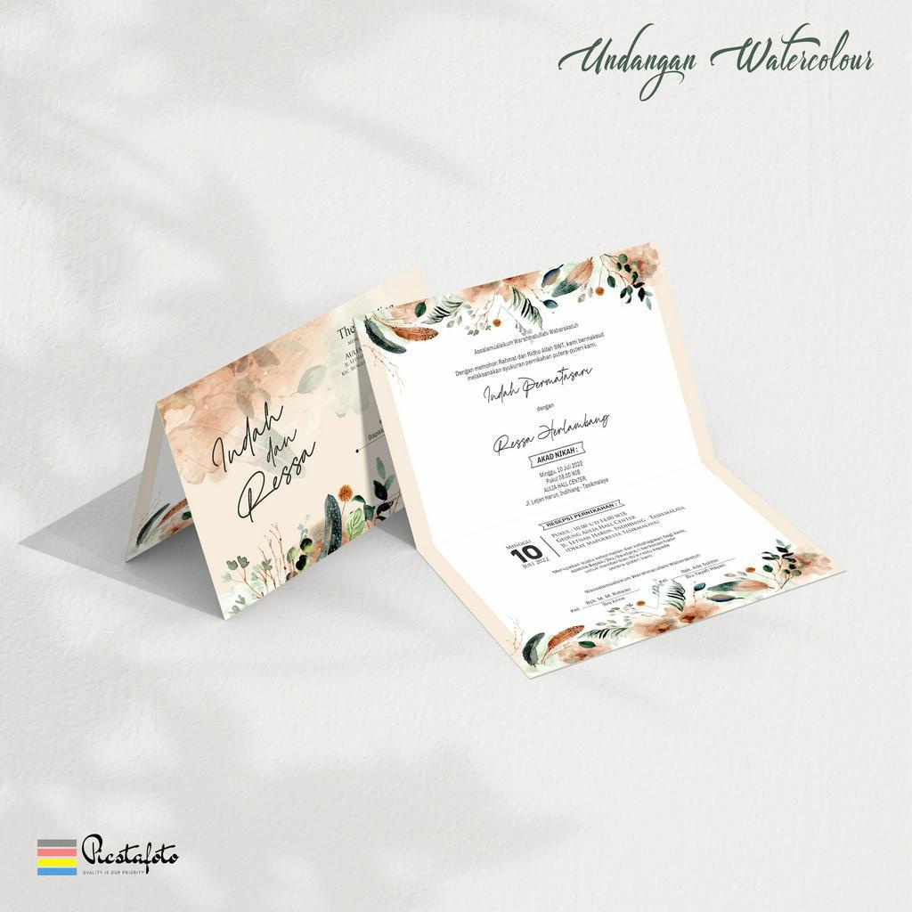 Jual Undangan Resepsi Pernikahan - Undangan Watercolour 010 | Shopee ...