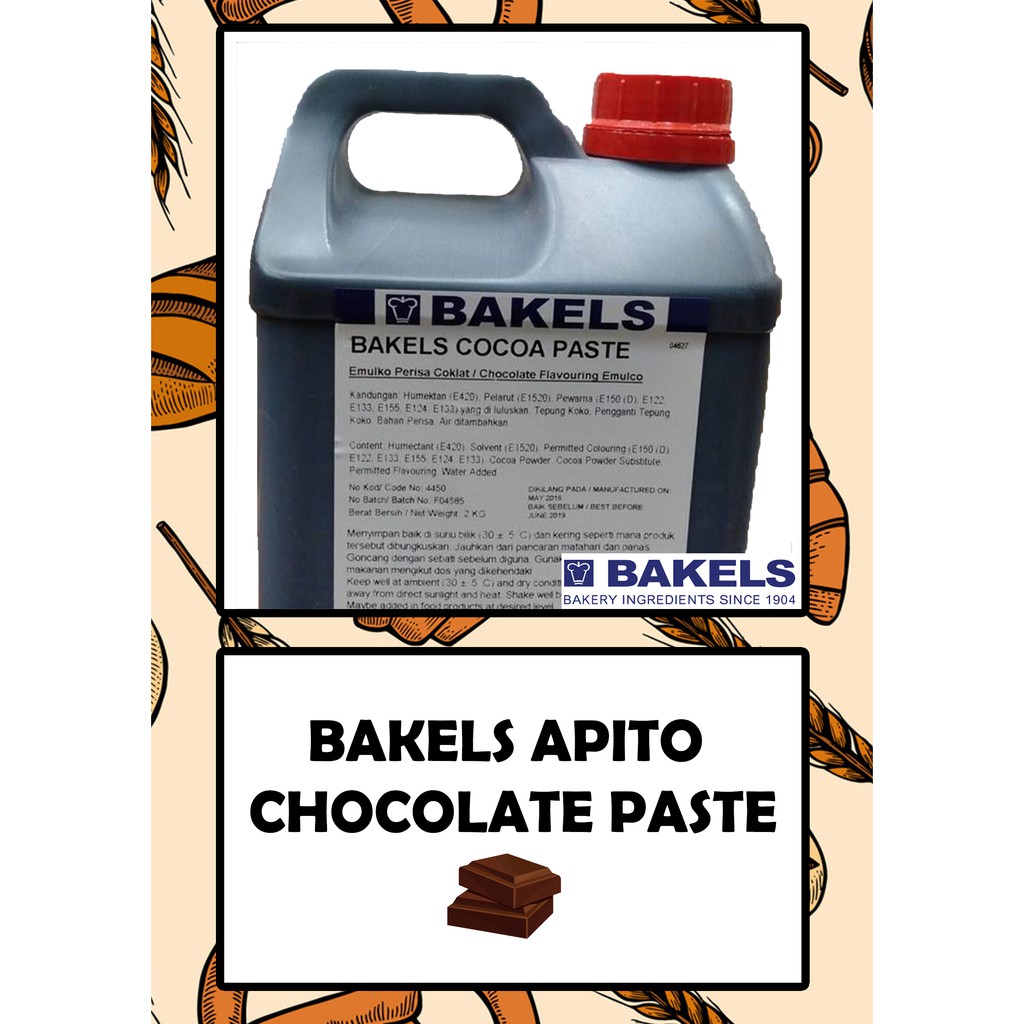 Jual ( 1 Jerigen / 2 Kg ) Bakels Apito Chocolate Emulco, Perisa pasta ...