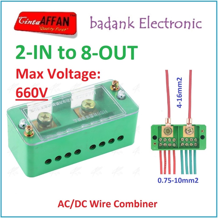 Jual Ac/Dc Wire Combiner (2-In To 8-Out) Junction Box Solar Panel Surya ...