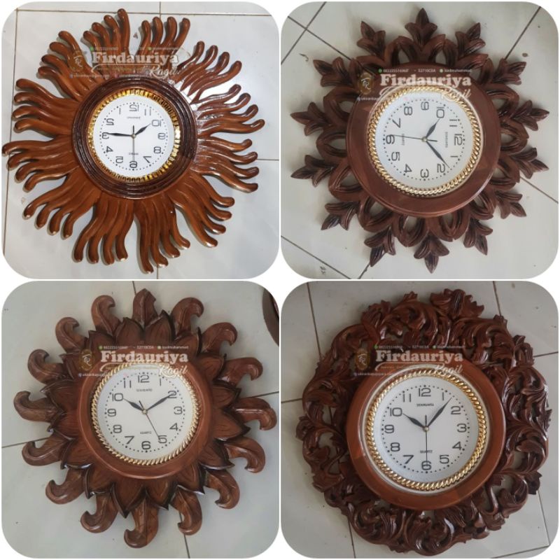 Jual Jam dinding ukiran kayu jati asli Jepara FREE ONGKIR JAWA model ...