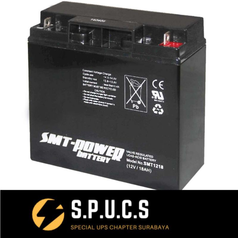 Jual Aki UPS SMT POWER 12V 18AH Baterai UPS/Deep Cycle/VRLA/Baterai UPS ...