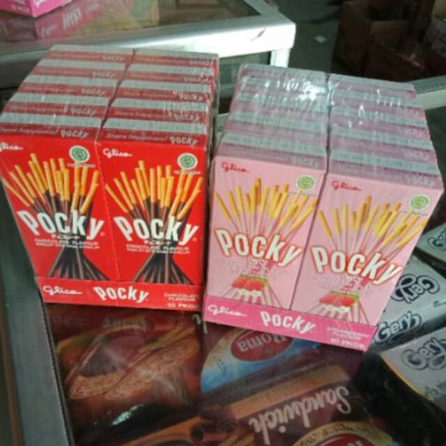 Jual Pocky mini promo 1pack (10 x 22 GR) Coklat dan Strawberry | Shopee ...