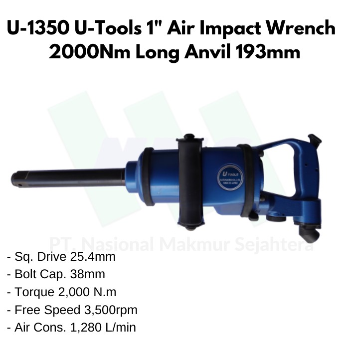 Jual U-1350 U-Tools 1" Air Impact Wrench 2000Nm Long Anvil 193mm ...