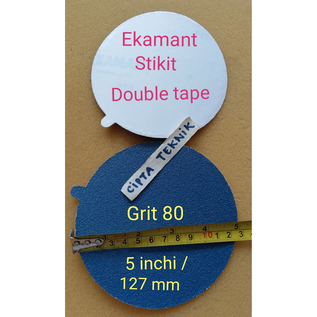 Jual Amplas Bulat Stikit 5 inchi Grit 80 Ekamant Model Tempel Pakai ...