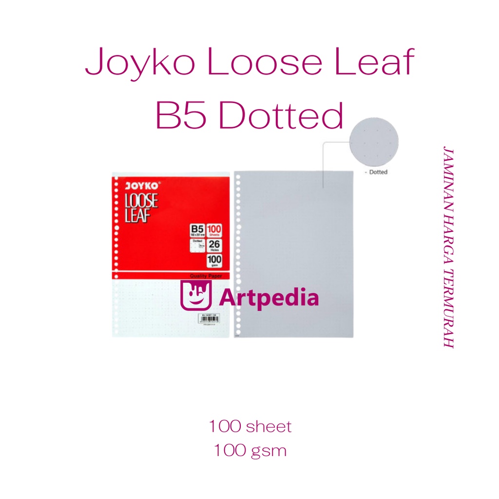 Jual Joyko Loose Leaf Dotted B5 182 x 257 mm 100sheet / Isi Binder Titik / Loose Leaf Dot ...
