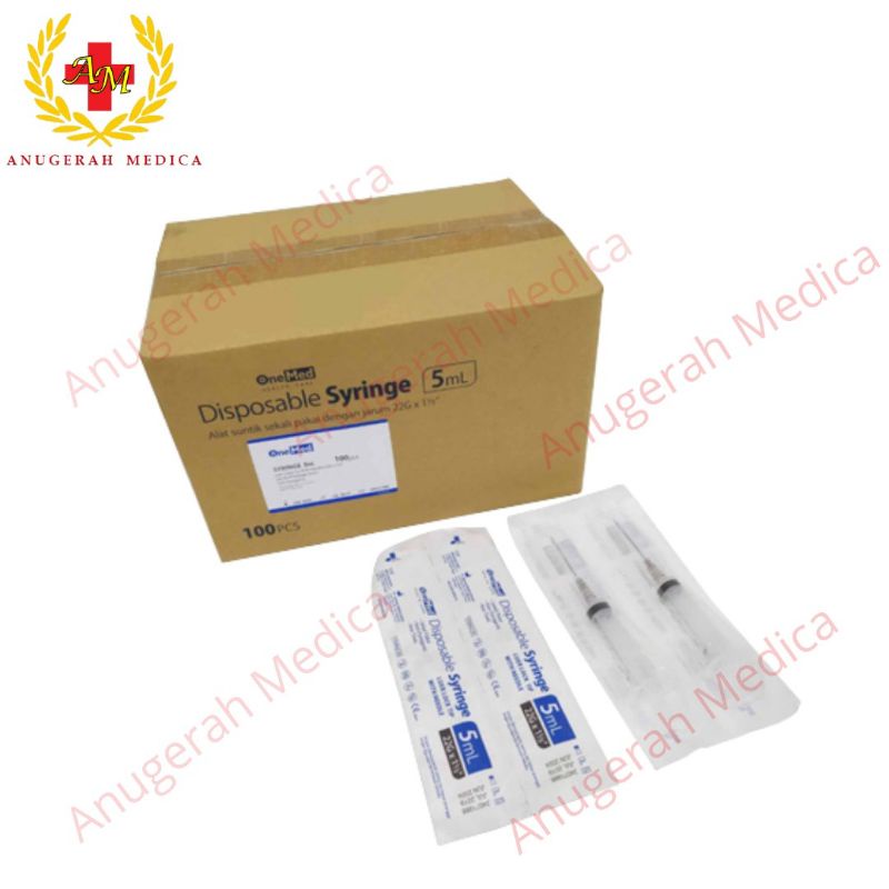 Jual Spuit 5 ml Syringe 5 cc Onemed isi 100 pcs | Shopee Indonesia