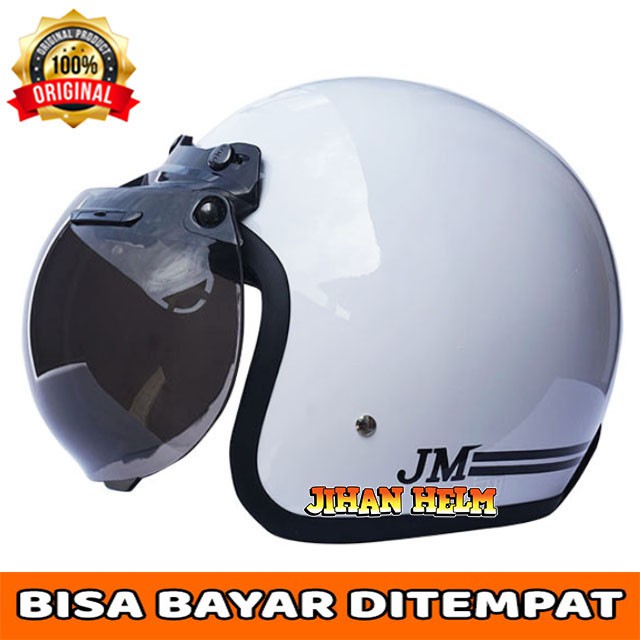 Jual HELM / HELM BOGO RETRO / HELM BOGO RETRO JM PUTIH ORIGINAL ...