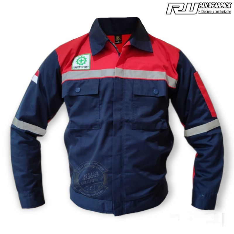 Jual Wearpack Safety Atasan/ Baju Kerja Proyek Lengan Panjang Resleting ...