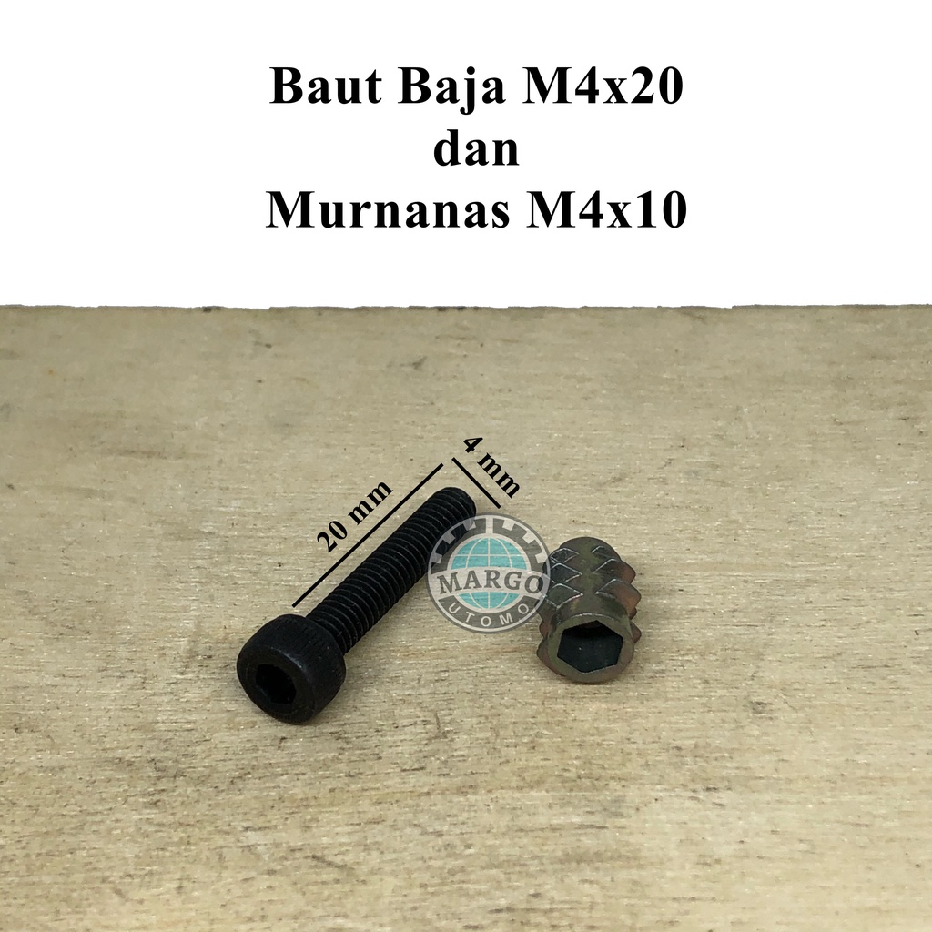 Jual Baut L3 Baja M4x20 dan Mur Nanas M4x10 - 8PCS | Shopee Indonesia