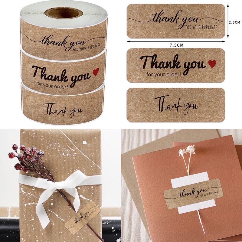 Jual [10 pcs] THANK YOU STICKER LABEL PANJANG STIKER TERIMA KASIH MURAH ...
