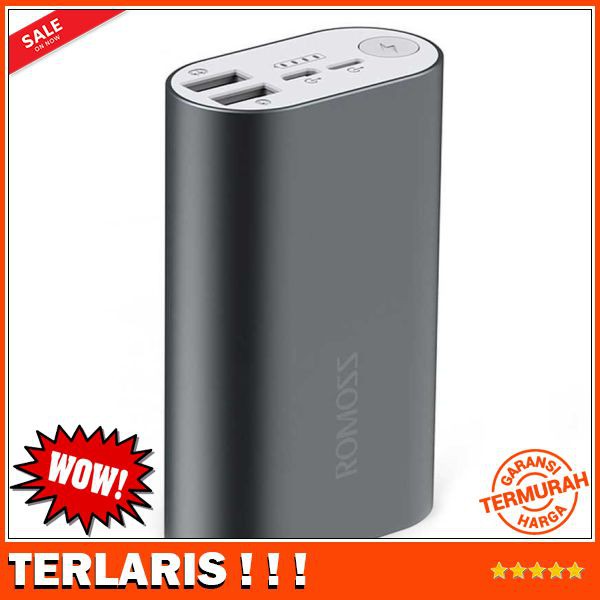 Jual ROMOSS A10 POWER BANK 2 PORT LIGHTNING MICRO USB 10000MAH ...