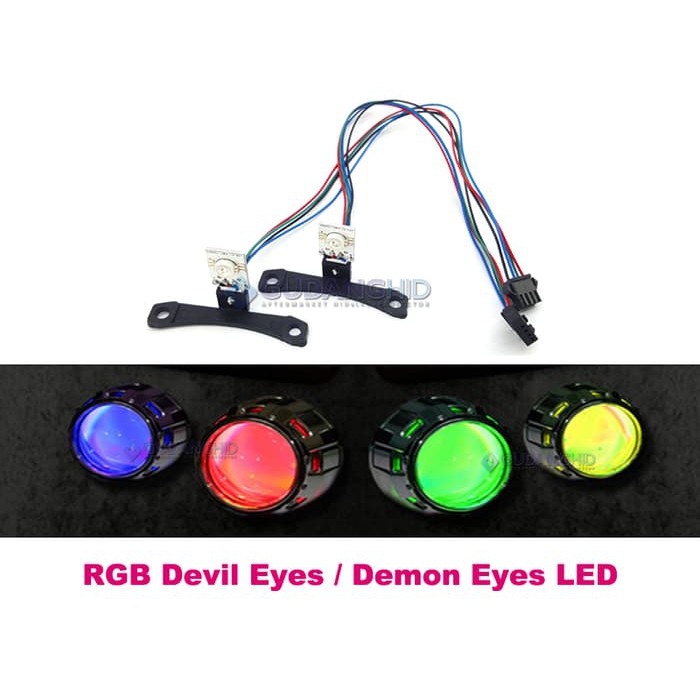 Jual JUAL MURAH RGB Demon Eye LED Devil Eyes Untuk Projector 3.5" MH1 ...