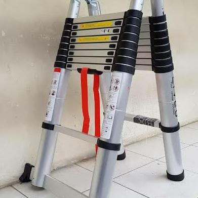 Jual tangga lipat aluminium teleskopik 4m + 4m = 8m telescopic ladder ...