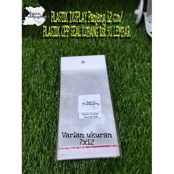 Jual PLASTIK DISPLAY Panjang 12 cm / PLASTIK OPP SEAL LUBANG Isi 50 ...