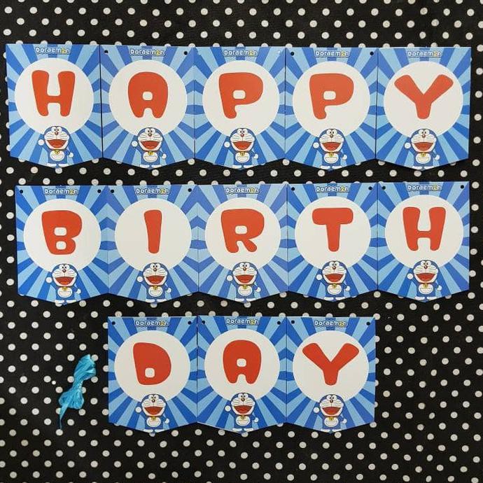 Jual BUNTING FLAG HAPPY BIRTHDAY DORAEMON/ BANNER HBD KARAKTER DORAEMON ...