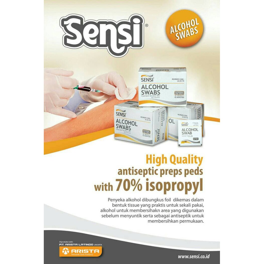Jual Tissue Alkohol / Alcohol Swabs Sensi | Shopee Indonesia