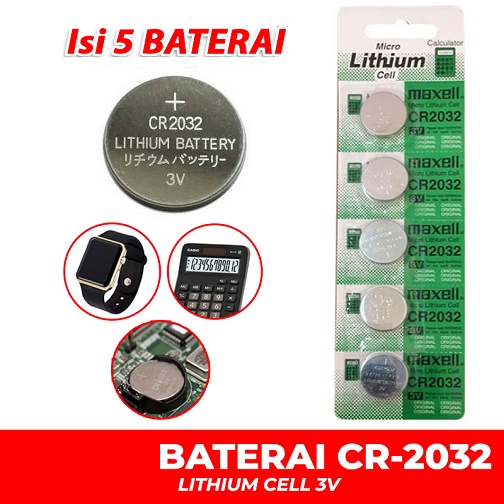 Jual 1 Renceng Baterai Lithium 3V button kancing coin CR2032 Micro ...