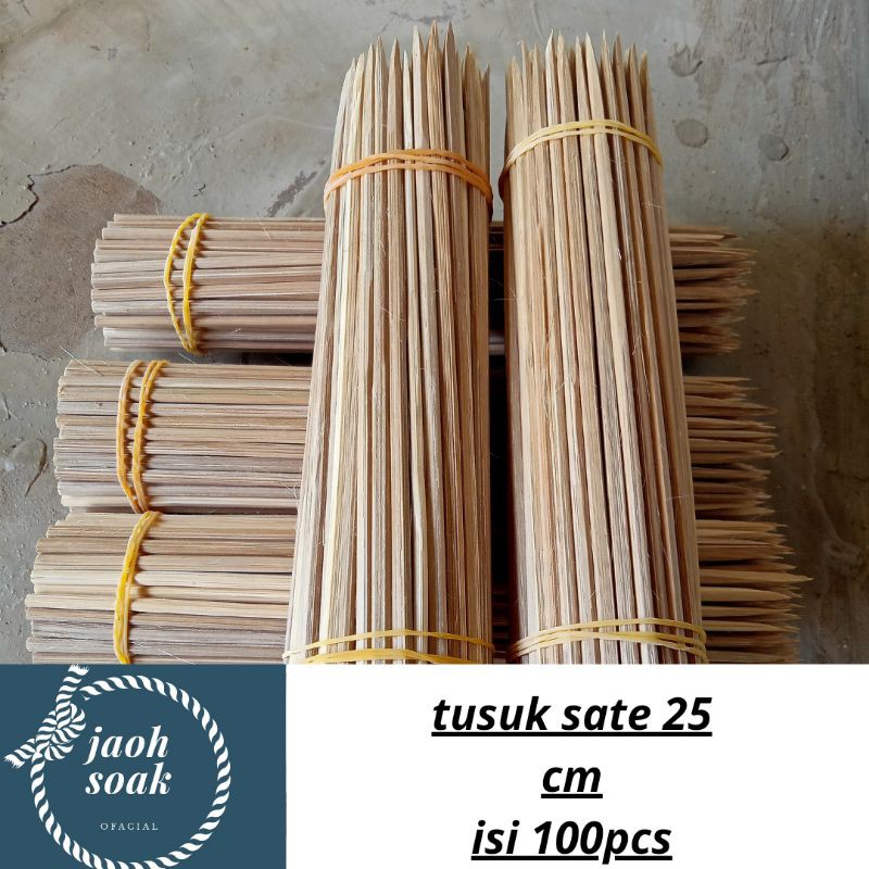 Jual Tusuk sate bambu / 25 cm isi 100 pcs / tusuk spiral | Shopee Indonesia