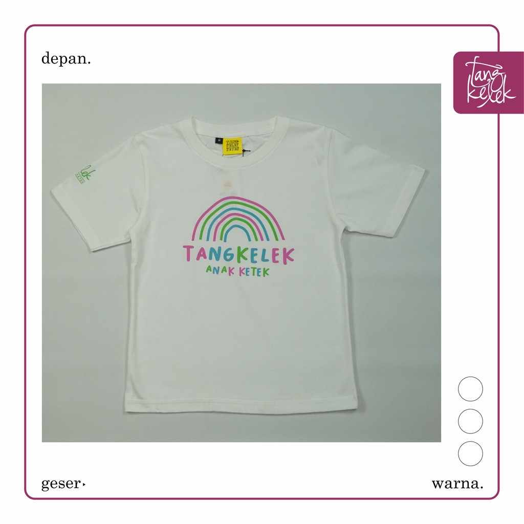 Jual Tangkelek Baju Kaos Anak Ketek Tangkelek Pelangi Warna Putih ...