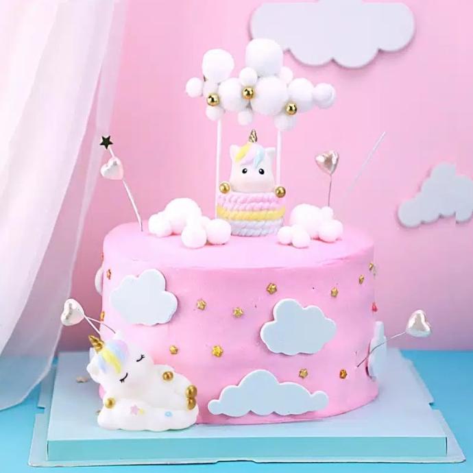 Jual Cake Topper Unicorn / Awan (isi 9pcs) | Shopee Indonesia