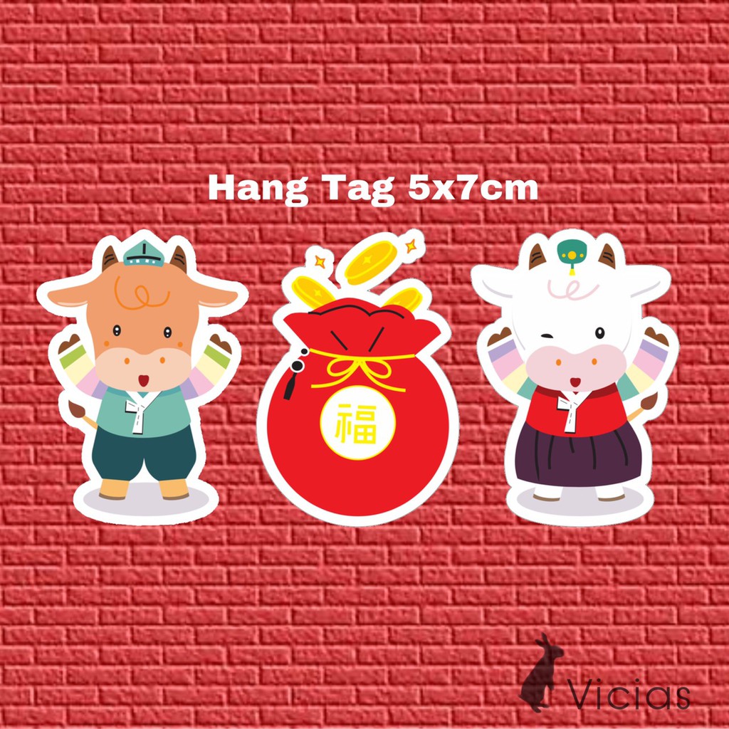 Jual Hang Tag Card Kartu Ucapan Label Sticker Belt Hampers SAPI KERBAU ...