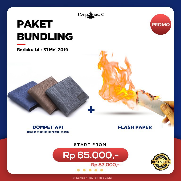 Jual Bundling Alat Sulap Dompet Api + Flash paper - Uzop MagicShop ...