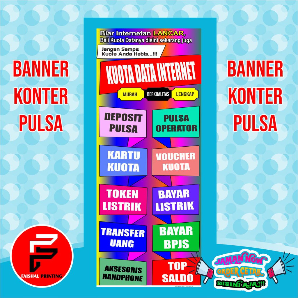 Jual Spanduk, banner, Backdrop usaha konter jual pulsa 0.6 x 1.6 m | Shopee Indonesia