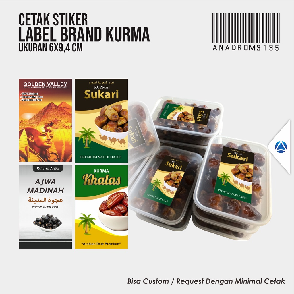 Jual Stiker Label Brand Kurma | Stiker Brand Kurma | Anadrom 3135 ...