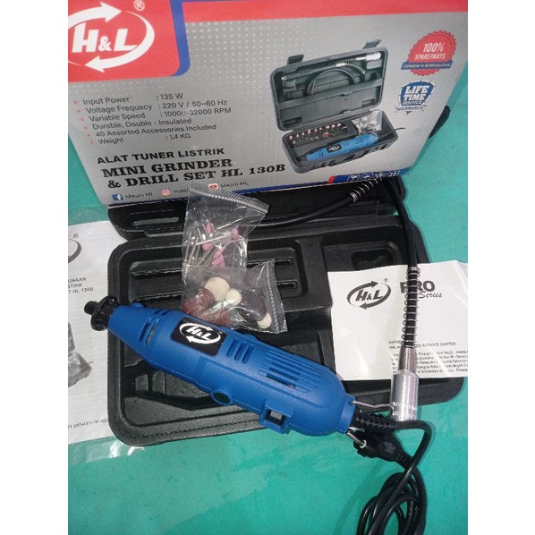 Jual Mini Grinder Tuner H&L Gerinda Tangan Set Multifungsi HL 130B ...