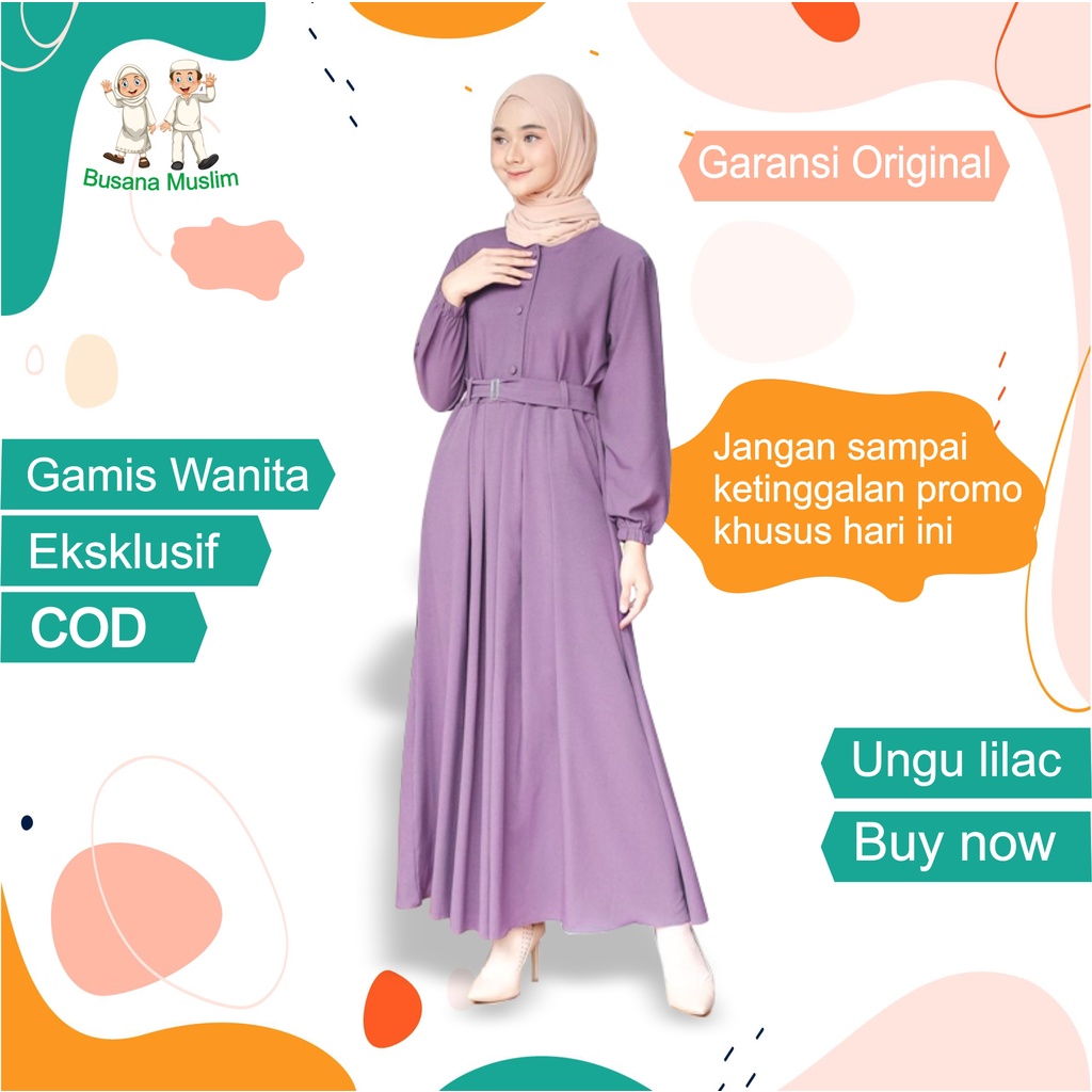 Jual Fashion Baju Gamis Dewasa Wanita Muslim Dress Cantik Kekinian ...