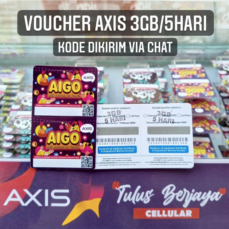 Jual VOUCHER AXIS 3GB/5HARI (KODE DIKIRIM VIA CHAT) | Shopee Indonesia
