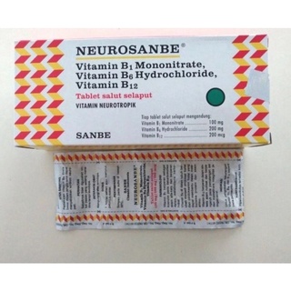 Jual Per Strip 100 dan 5000 Neurosanbe Neurosanbe Neuro Sanbe vit B1 B6 ...