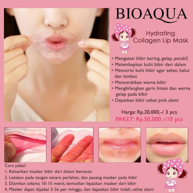 Jual BIOAQUA Masker bibir / collagen mask / Masker Mulut / Lip ORIGINAL ...