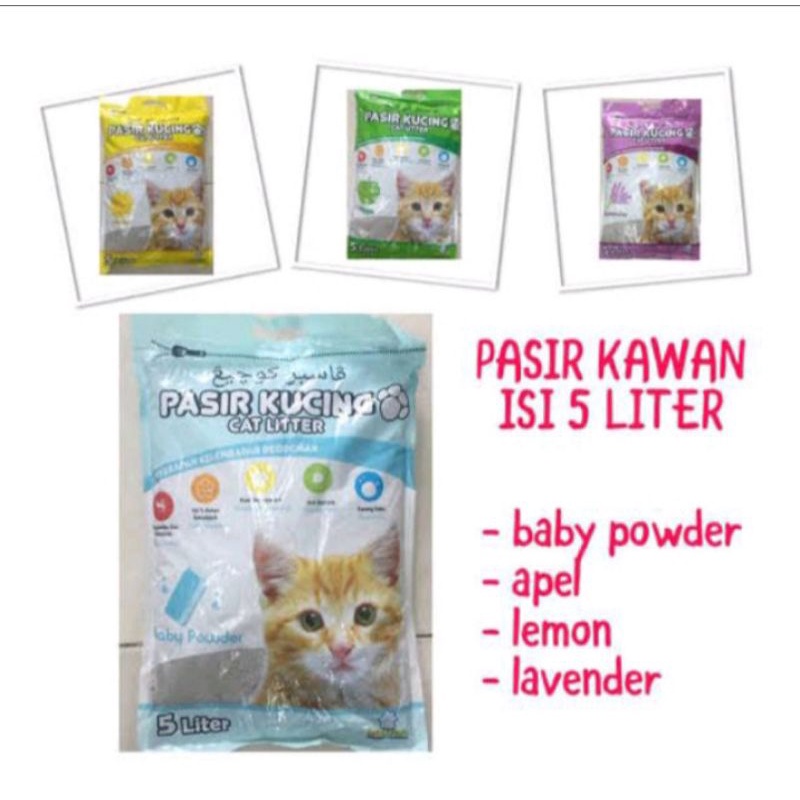Jual pasir kucing kawan kemasan 5L gumpal dan wangi | Shopee Indonesia