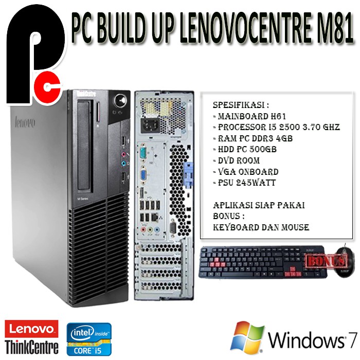 Jual PC KOMPUTER PC BUILT UP LENOVO THINKCENTRE M81 CORE I5 SIAP PAKAI ...