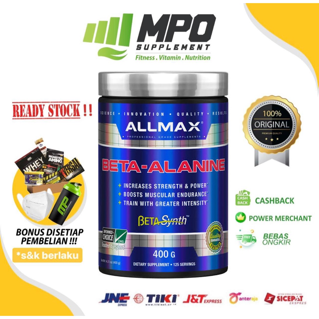 Jual Allmax Nutrition Beta-Alanine 400g Beta Alanine 400 g Allmax Beta-Alanine Preworkout Energy ...