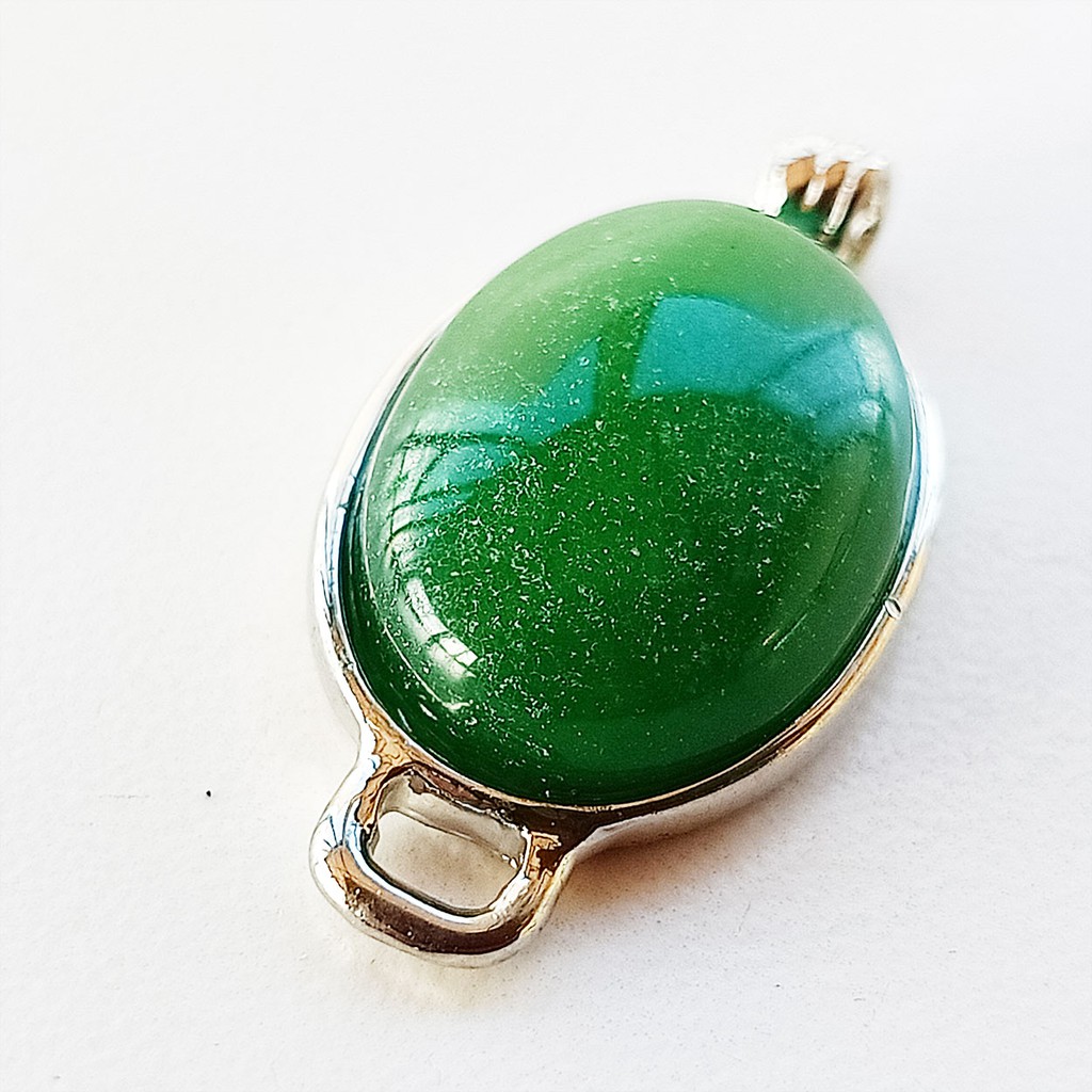 Jual Liontin Batu Giok Hijau Chakra Healing Natural Stone Oval - VeE ...